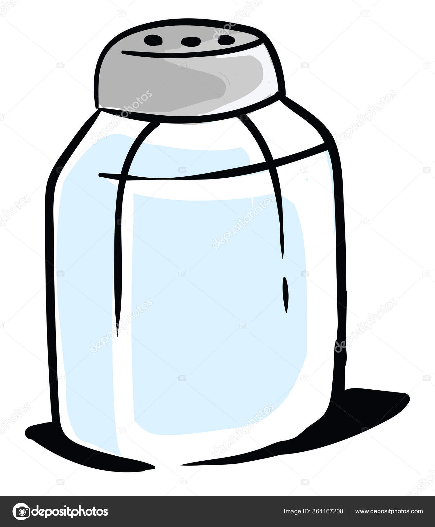 Salt Shaker Drawing Illustration Vector White Background Stock Vector ...