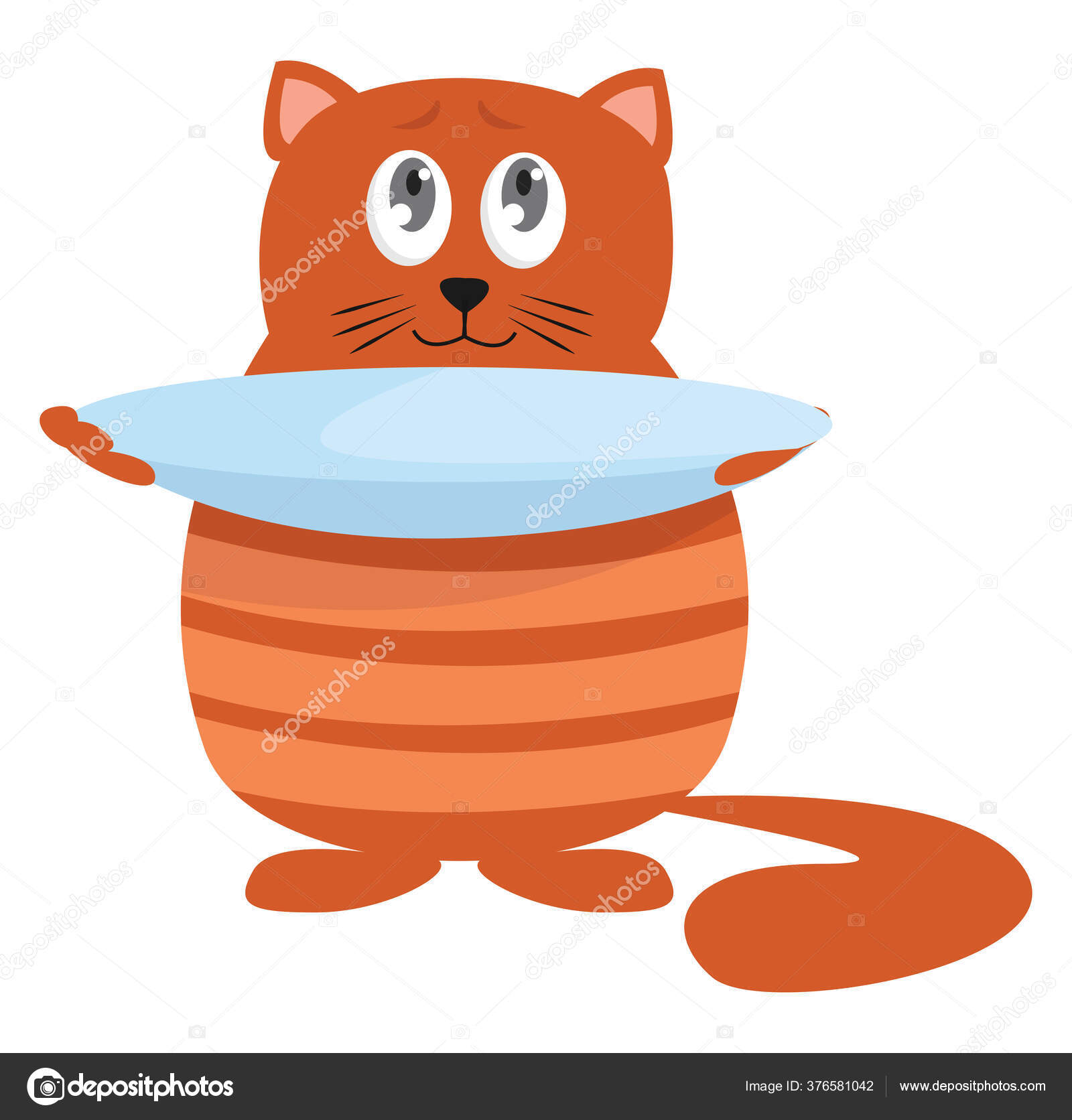 Hungry Cat Illustration Vector White Background Stock Vector by ...