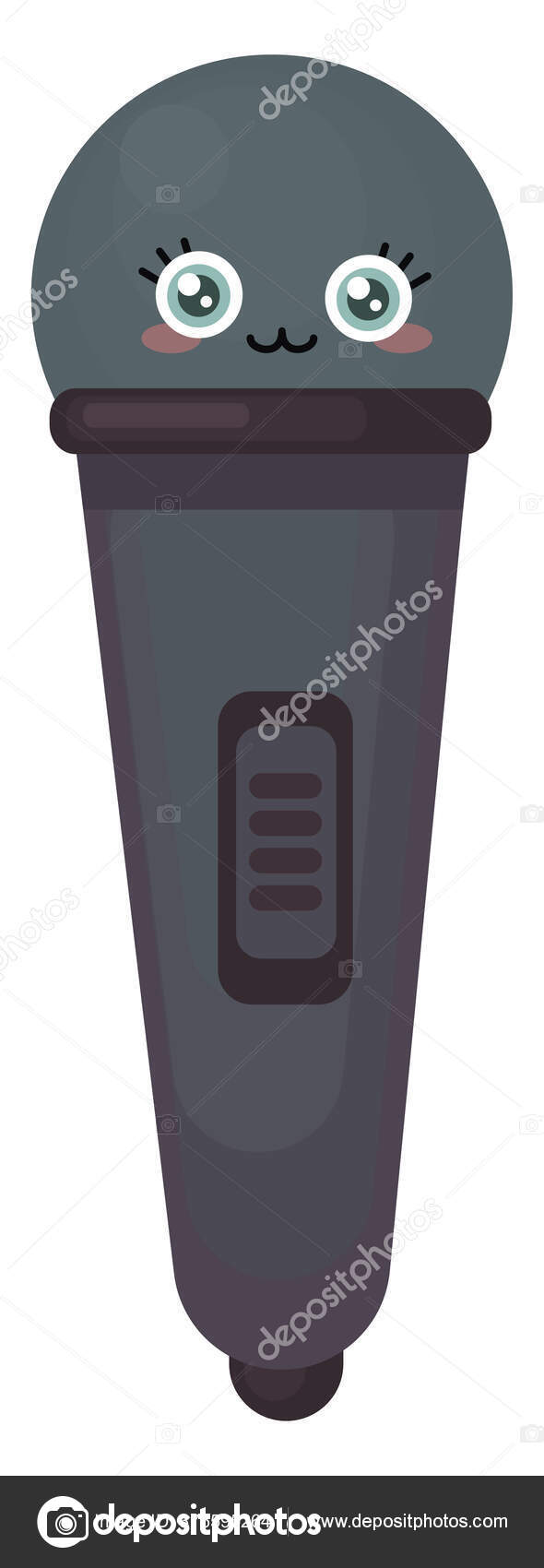 Cute Microphone Illustration Vector White Background Stock Vector by ...