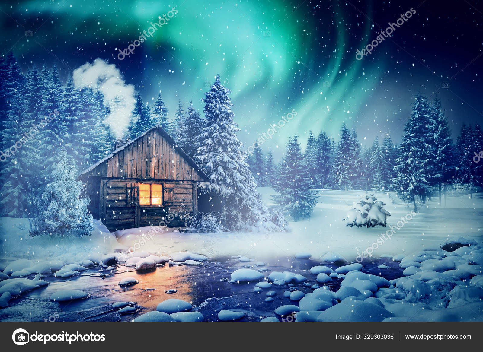 Dark Snowy House