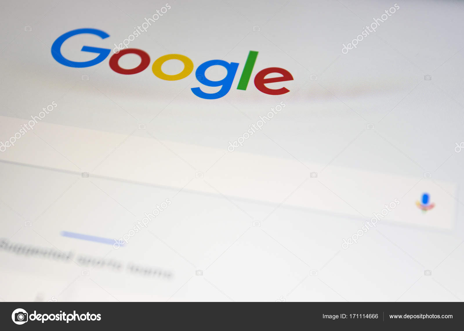 Google start web page on display of iPad Pro. Google is an American ...