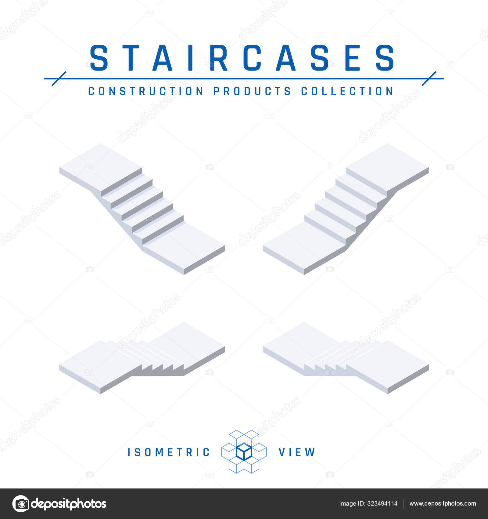 Staircases, top view, vector in isometric style Stock Vector by ©marina ...