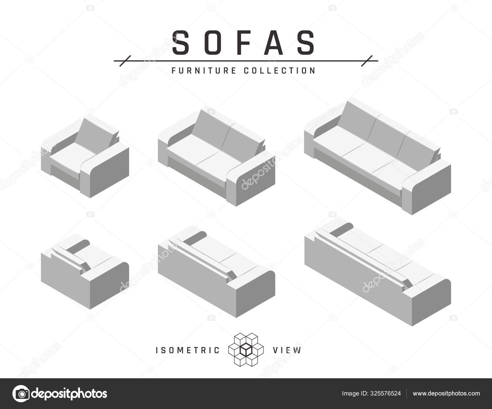 Isometric sofa, set of icons in flat style — Stock Vector © marina_ua ...
