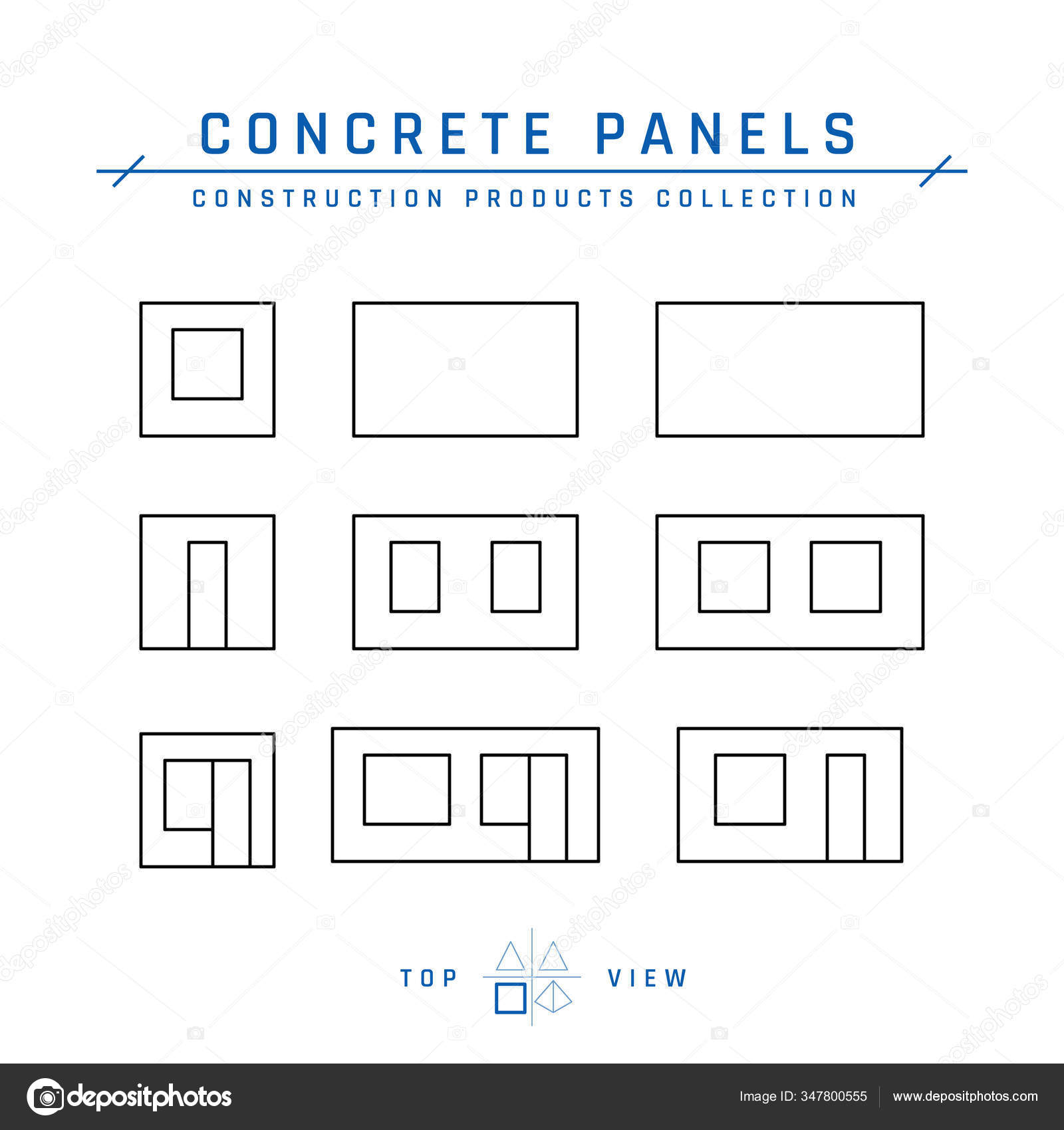Concrete Panel Icons Precast Cement Wall Blocks Modular Buildings ...