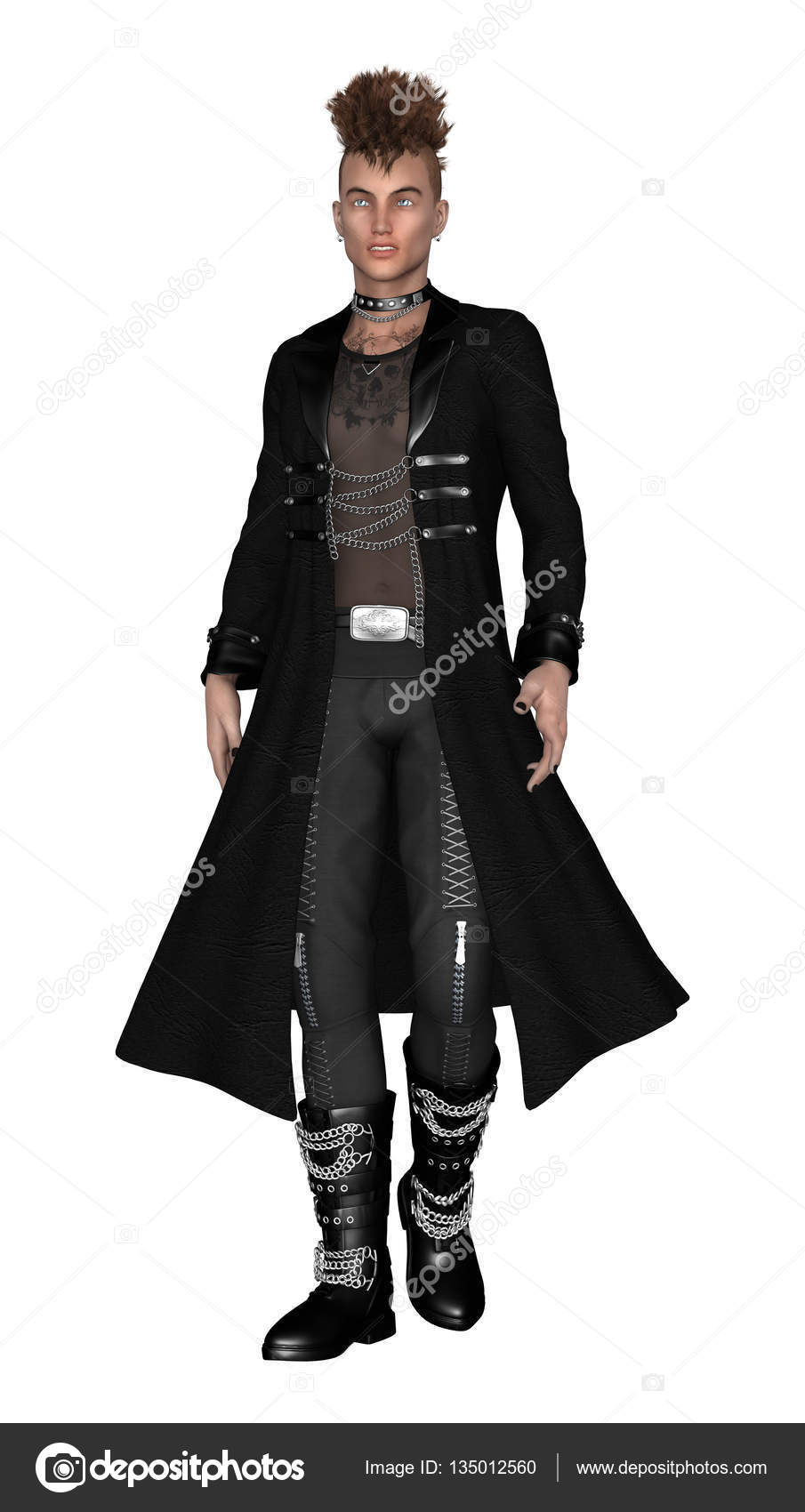 3D Rendering Gothic Male Model on White Stock Photo by ©PhotosVac 135012560
