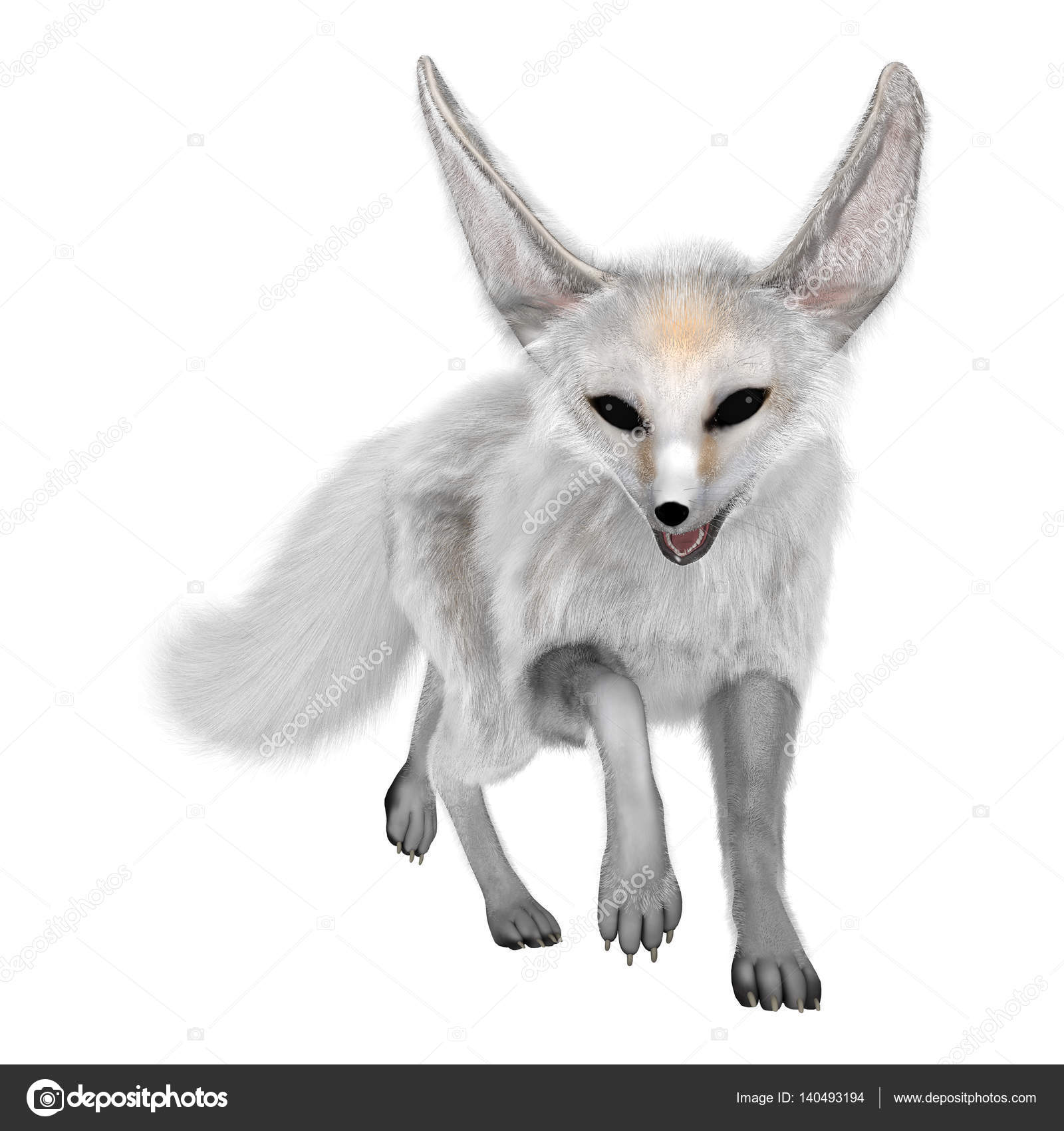 Representación 3D Fennec Fox en blanco: fotografía de stock © PhotosVac ...