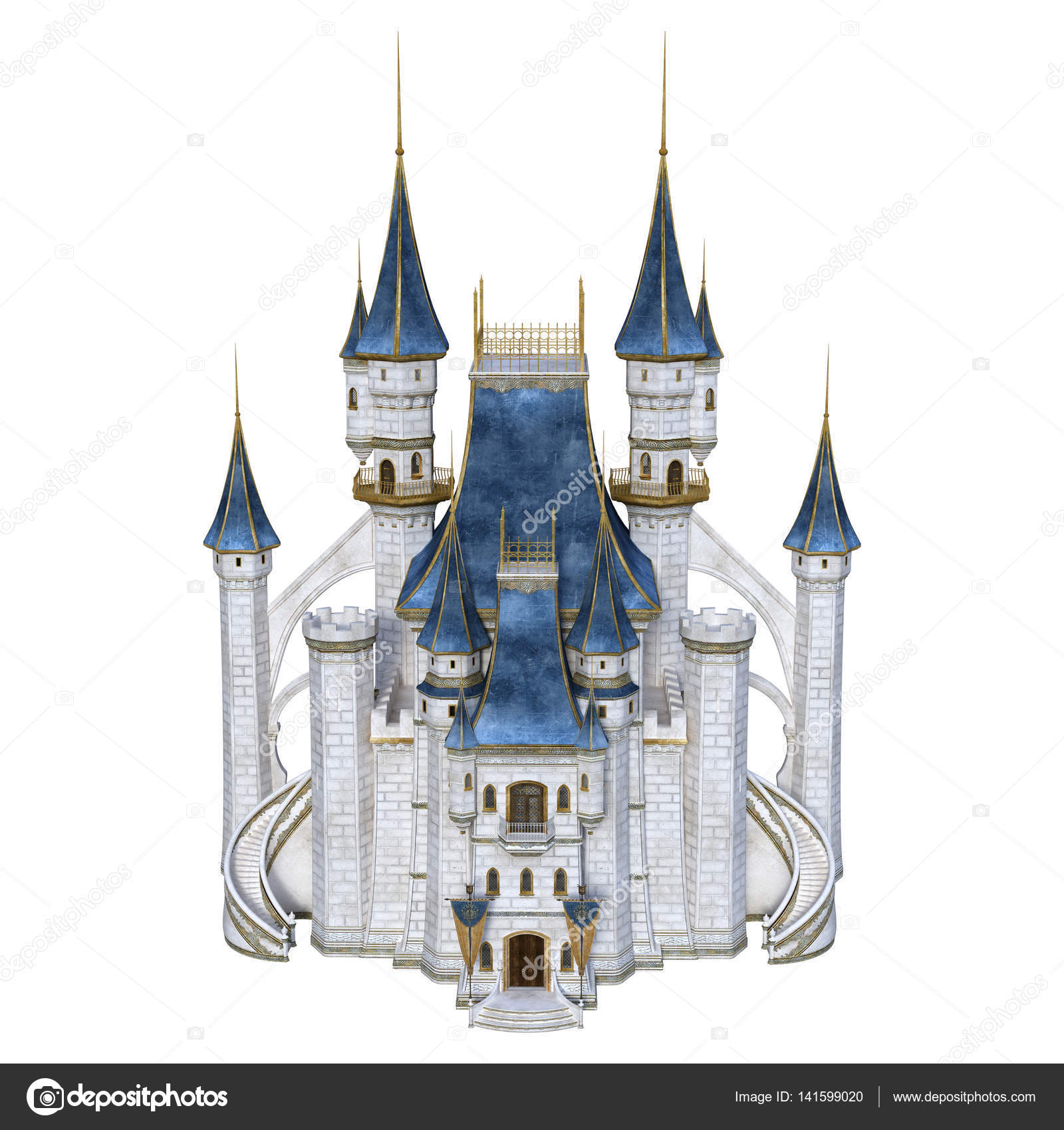 3D Rendering Fairy Tale Castle on White — Stock Photo © PhotosVac ...