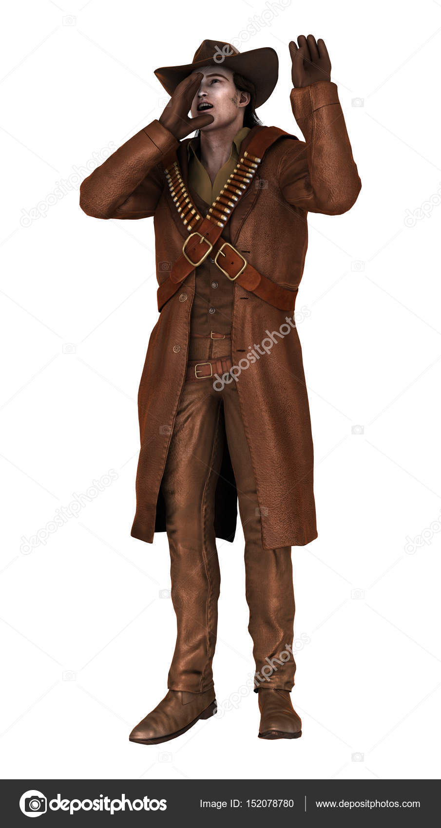 3D Rendering Cowboy on White — Stock Photo © PhotosVac #152078780