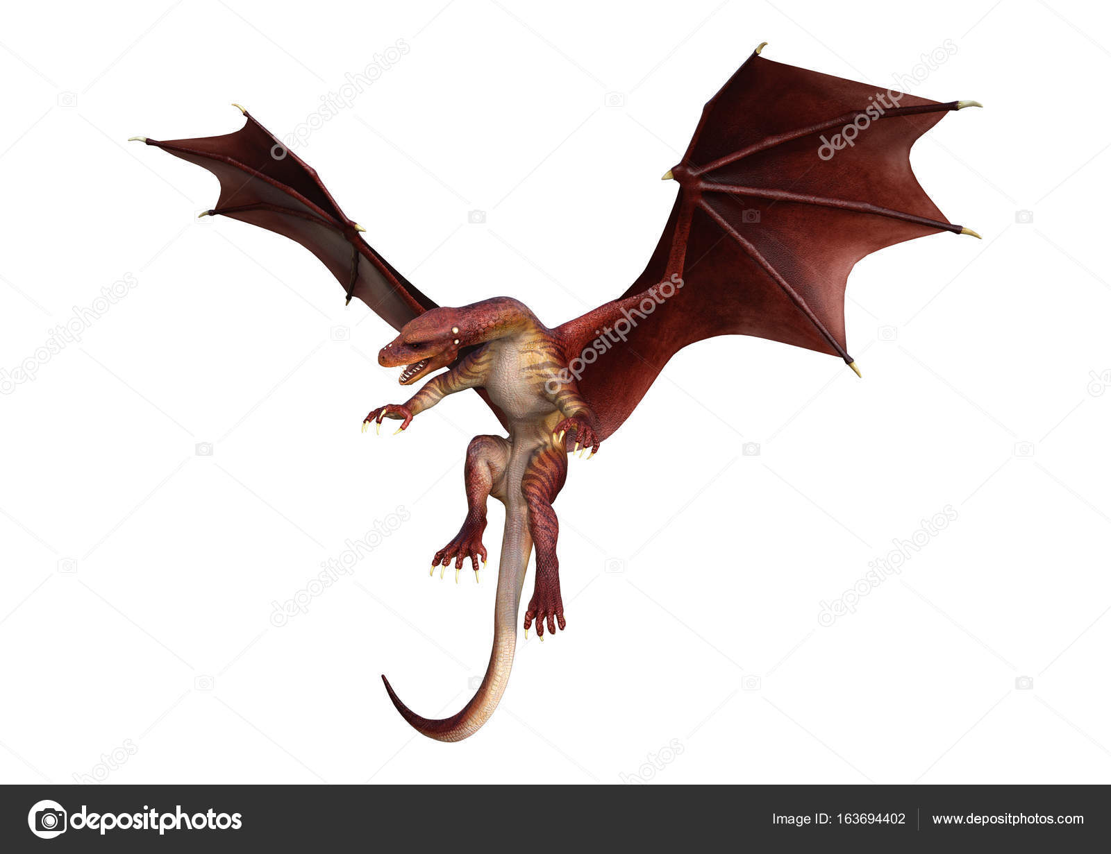 3D Rendering Fantasy Dragon on White Stock Photo by ©PhotosVac 163694402