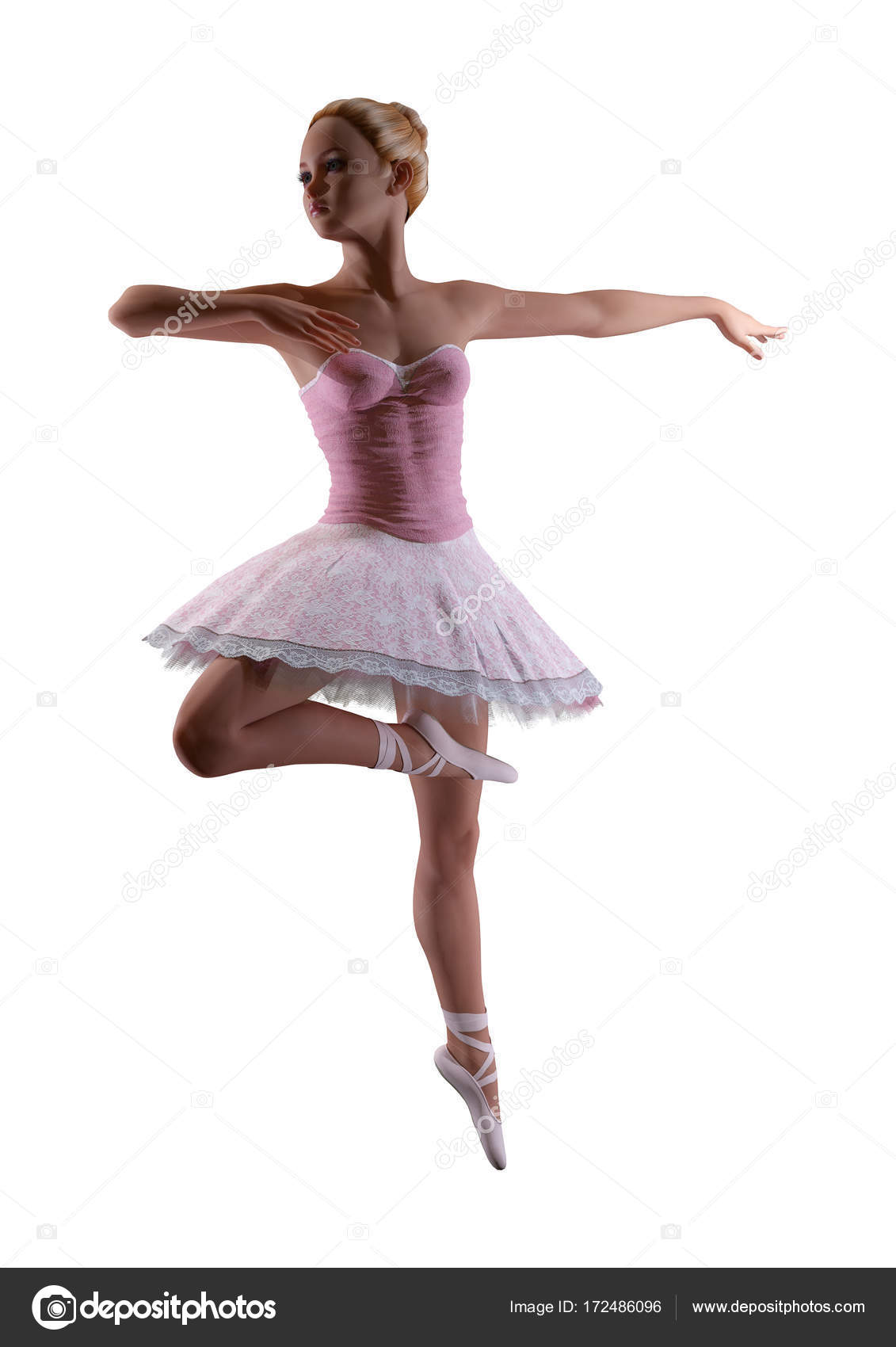 3D Rendering Ballerina on White — Stock Photo © PhotosVac #172486096