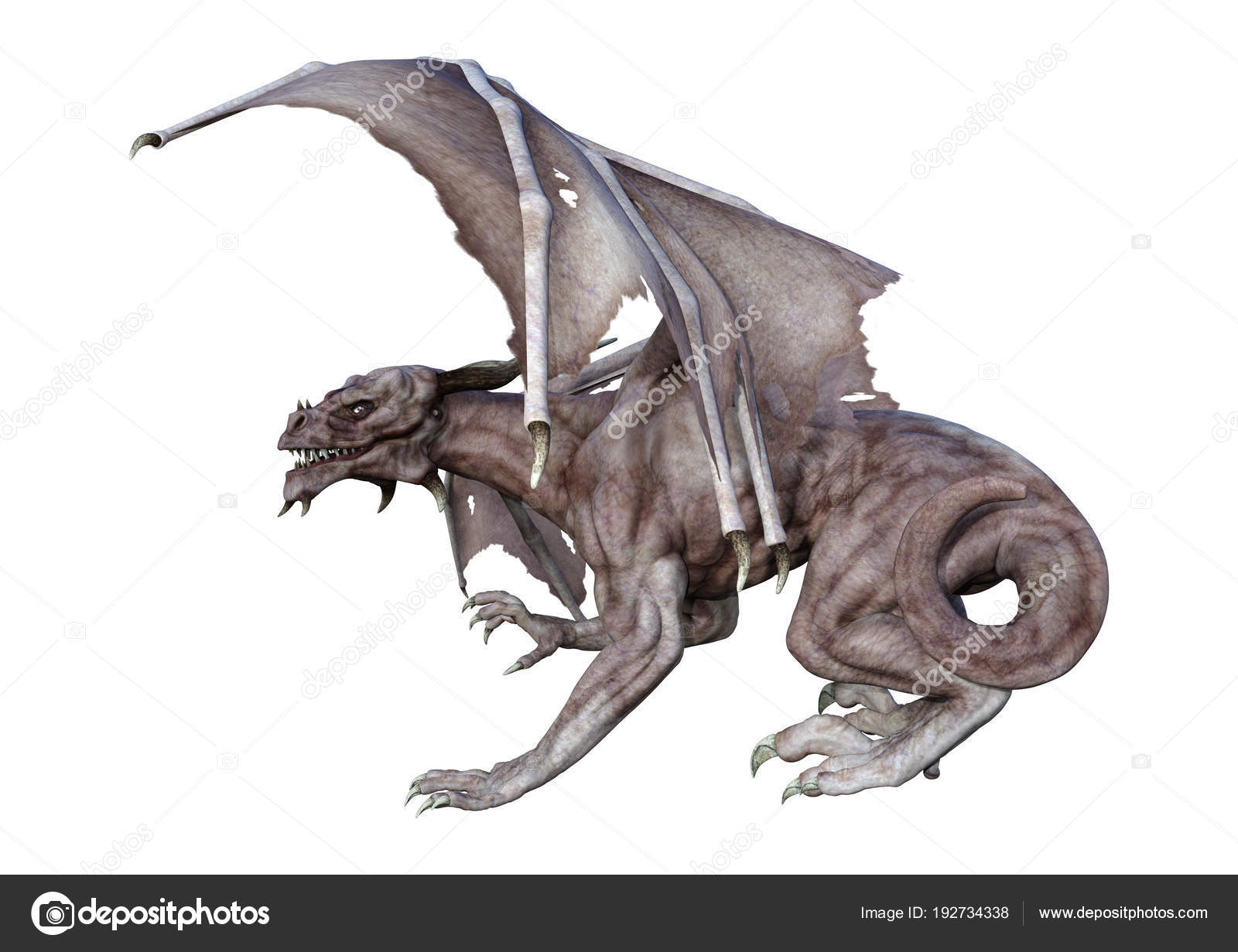3D Rendering Fantasy Vampire Dragon on White — Stock Photo © PhotosVac ...