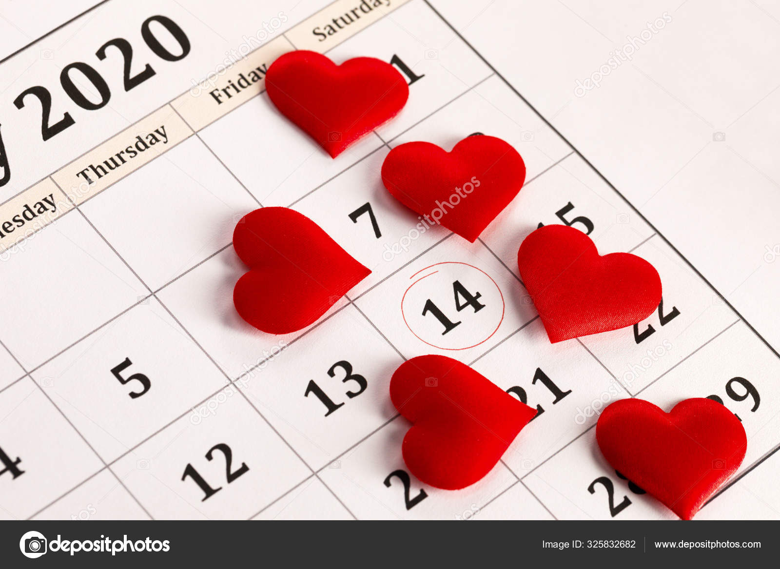 Valentine's day calendar Stock Photo by ©yellow2j 325832682