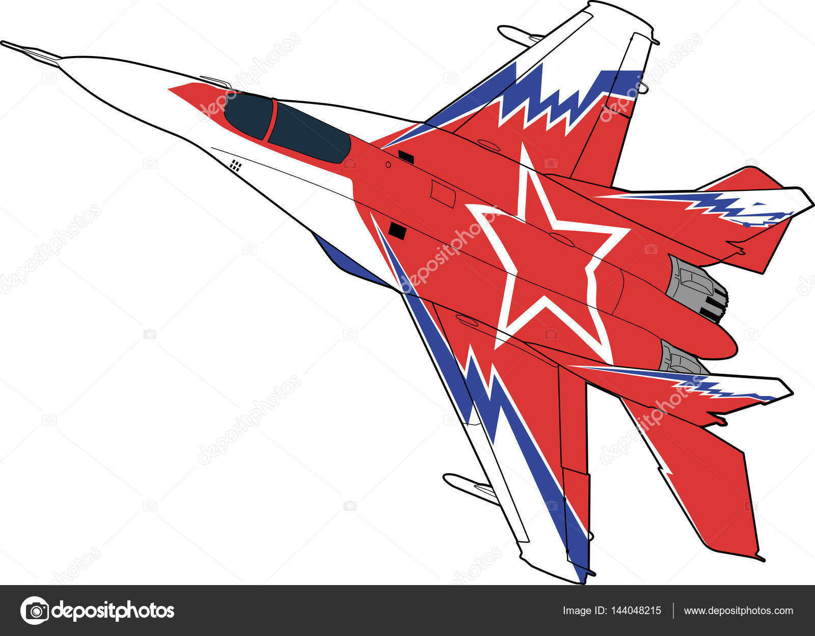 Russian jet fighter aircraft MiG-29. Stock Vector Image by ©benzobak ...