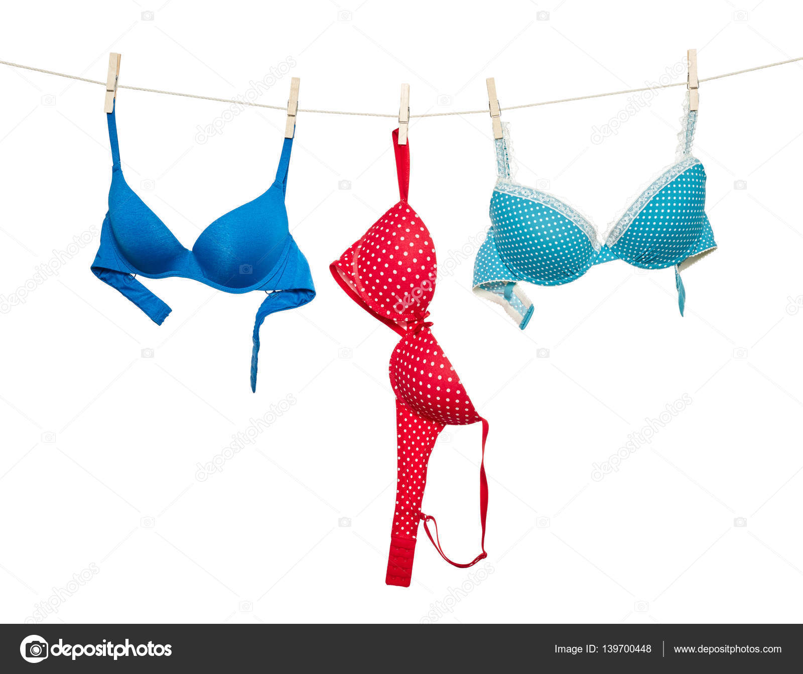 Bras hanging on rope Stock Illustration by ©Nik_Merkulov #139700448