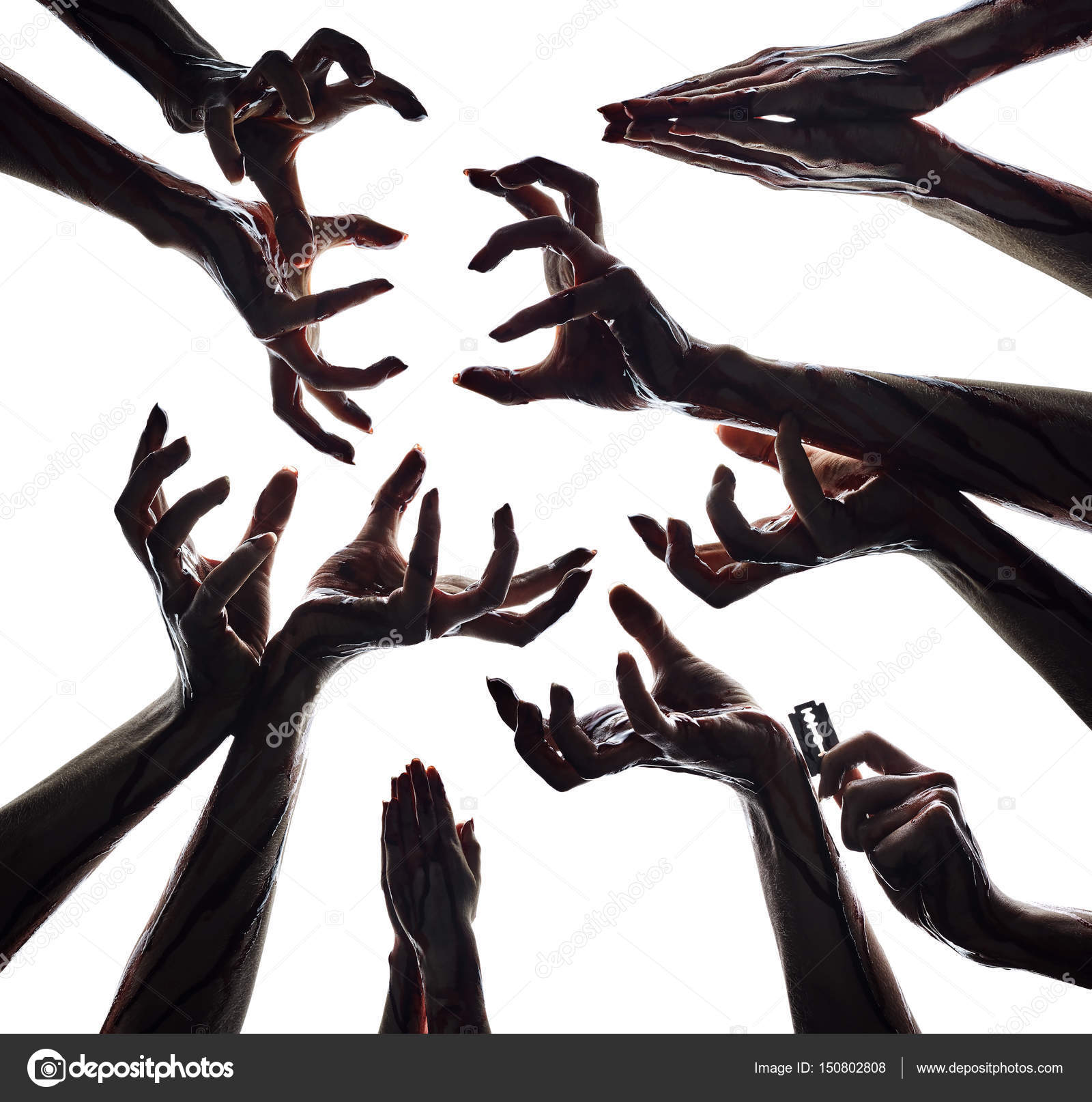 Human hands in blood — Stock Photo © Nik_Merkulov #150802808