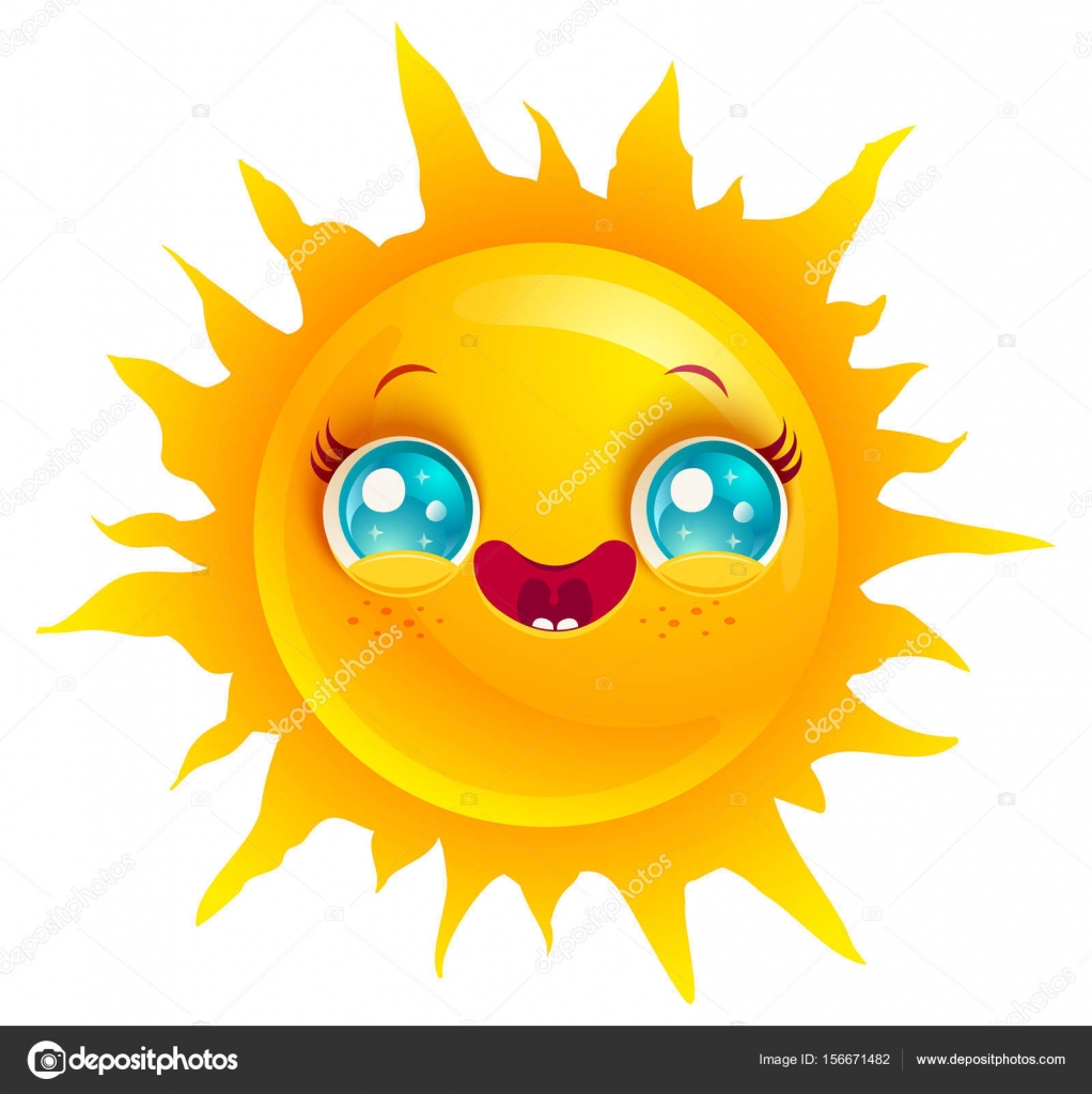 Divertido sol con sonrisa . Vector de stock #156671482 de ©serazetdinov