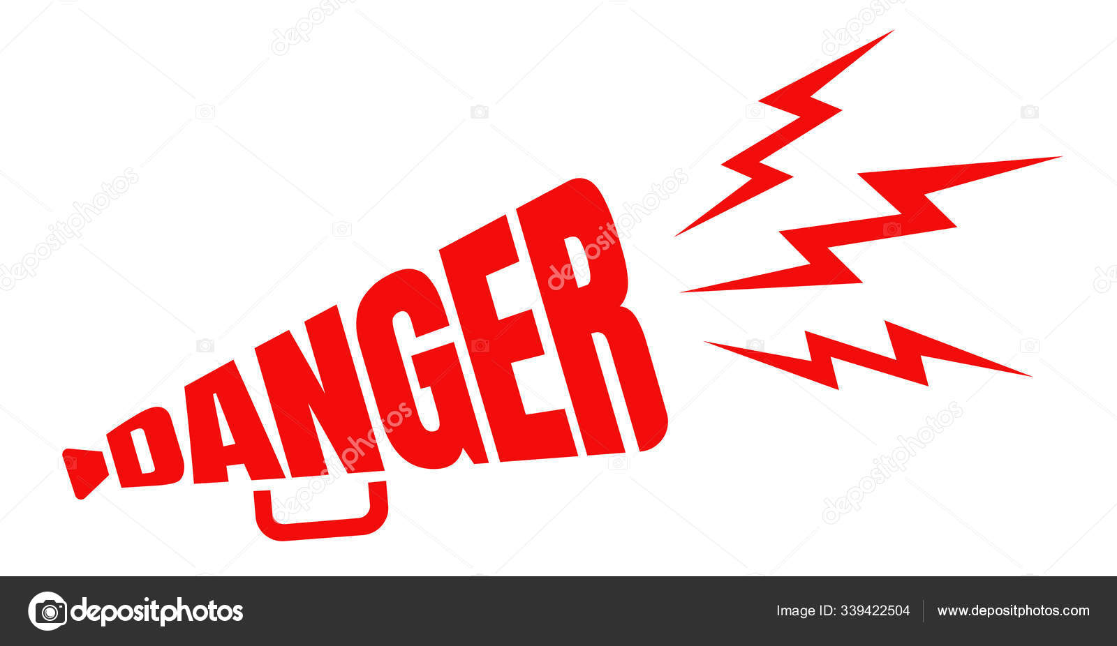 Lettering danger megaphone. Stock Vector by ©serazetdinov 339422504