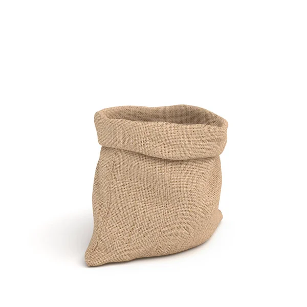 3d rendering of two tied canvas sacks and open sack in front view ...