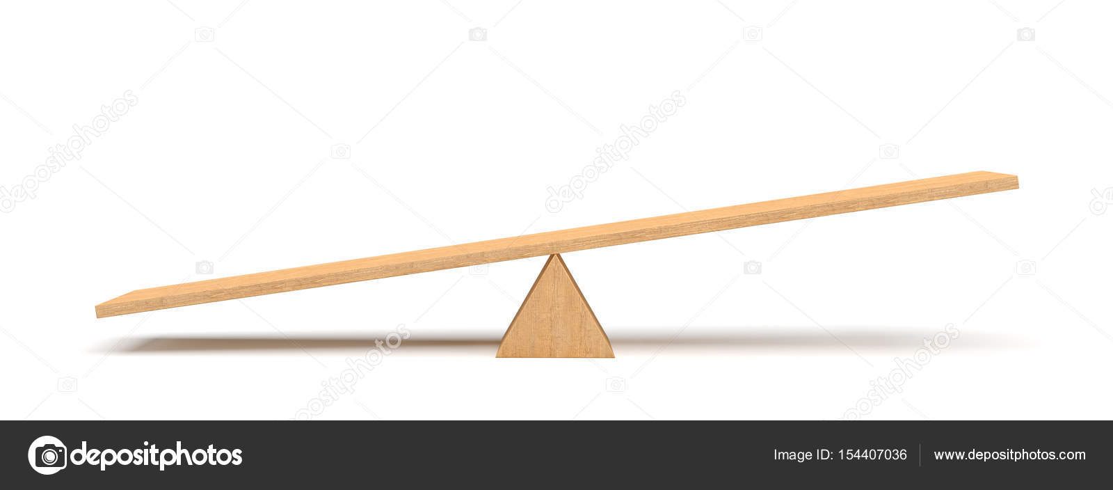 Representación 3d de un balancín de madera ligero con el lado izquierdo ...