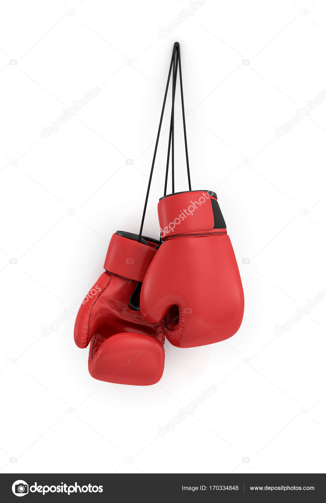 Hanging Boxing Gloves Black Background