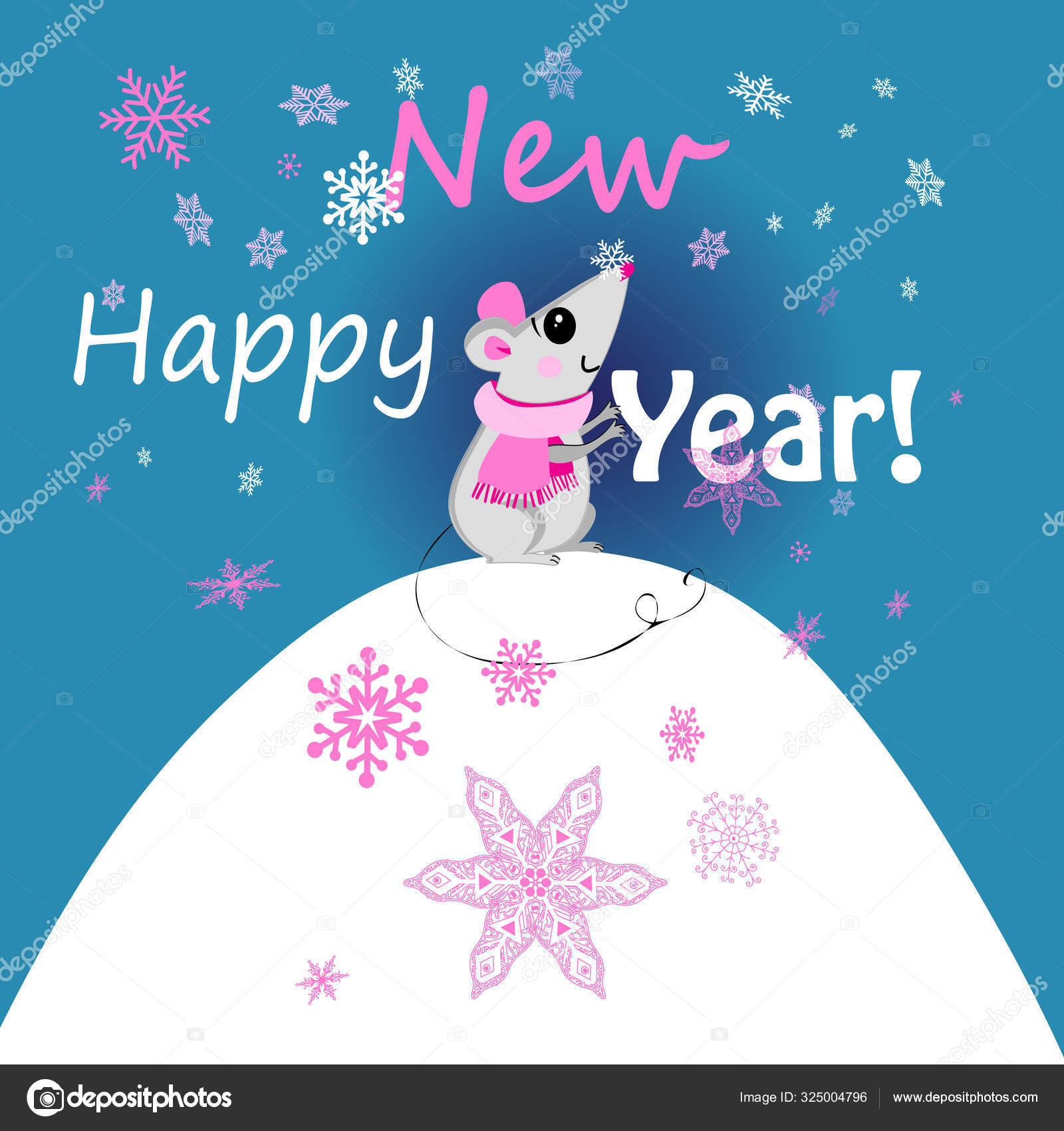 New year greeting vector card with a mouse Stock Vector Image by ©tanor ...