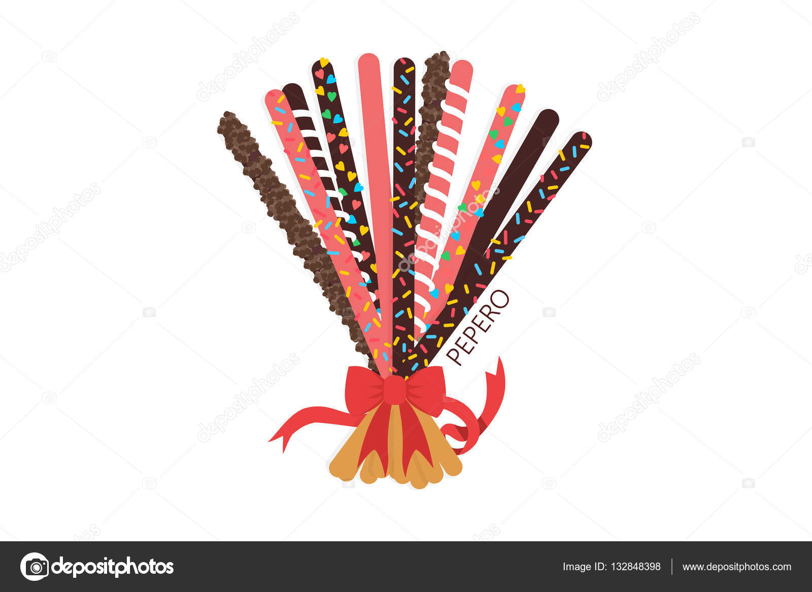 Assorted chocolate dipped biscuit sticks on white background Stock ...