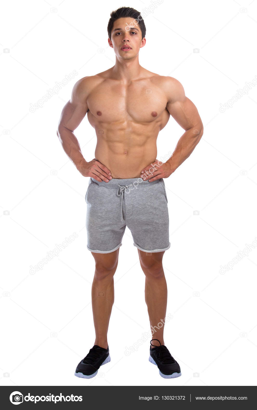 Bodybuilder bodybuilding muscles standing whole body portrait st Stock ...