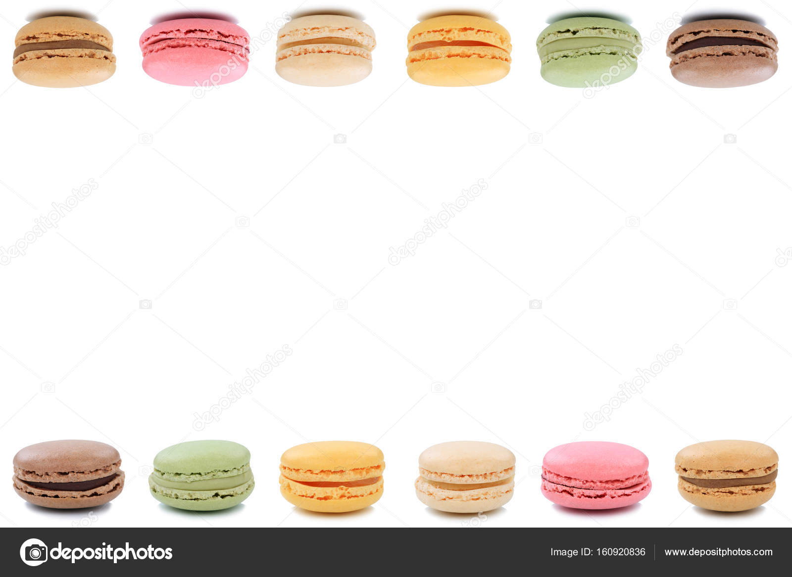 Macarons macaroons cookies dessert from France border copyspace — Stock ...