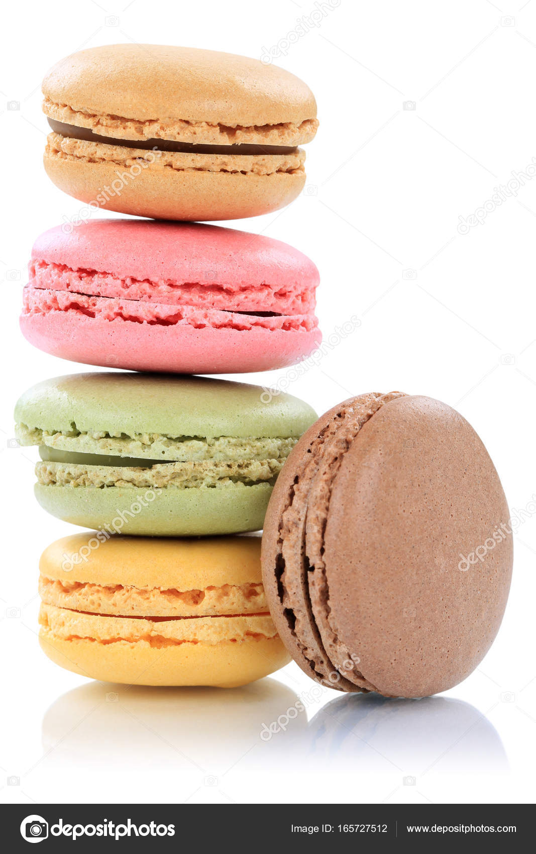 Macarons macaroons stack from France isolated Stock Photo by ...