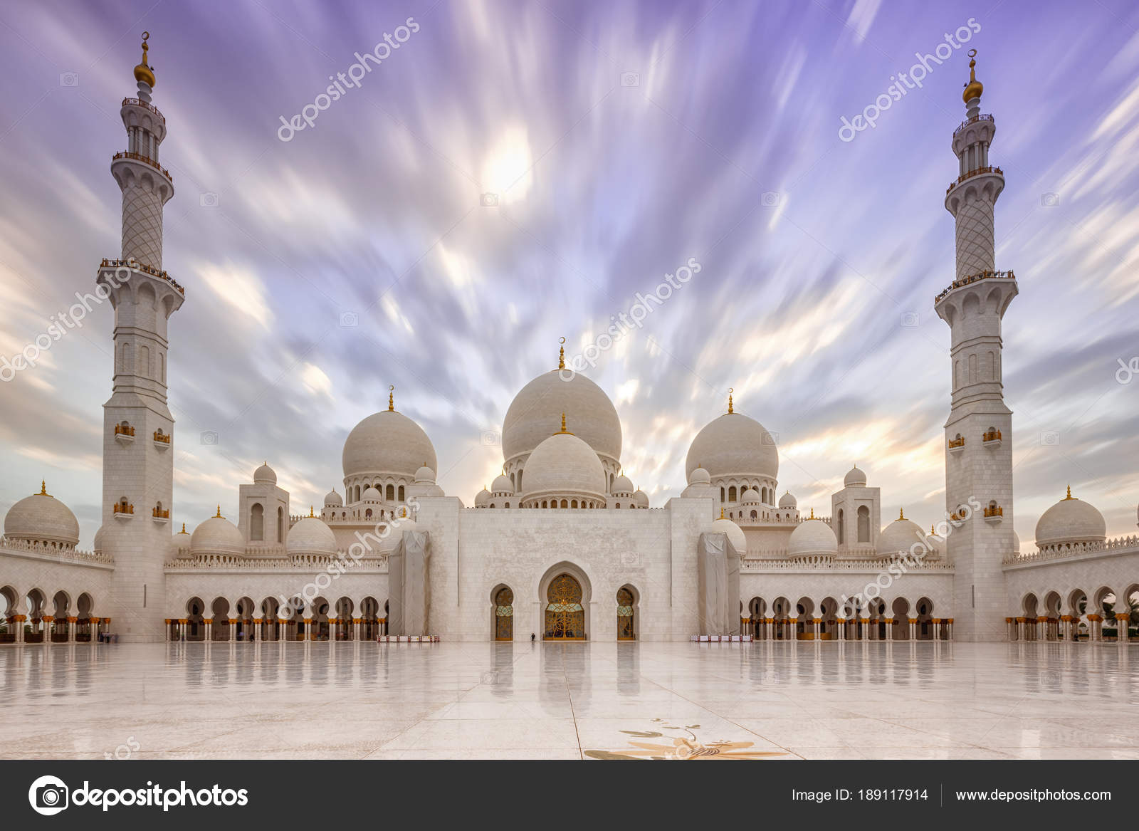 Abu Dhabi-Scheich-Zayid-Moschee Abend Minarette Vereinigten Arabischen ...