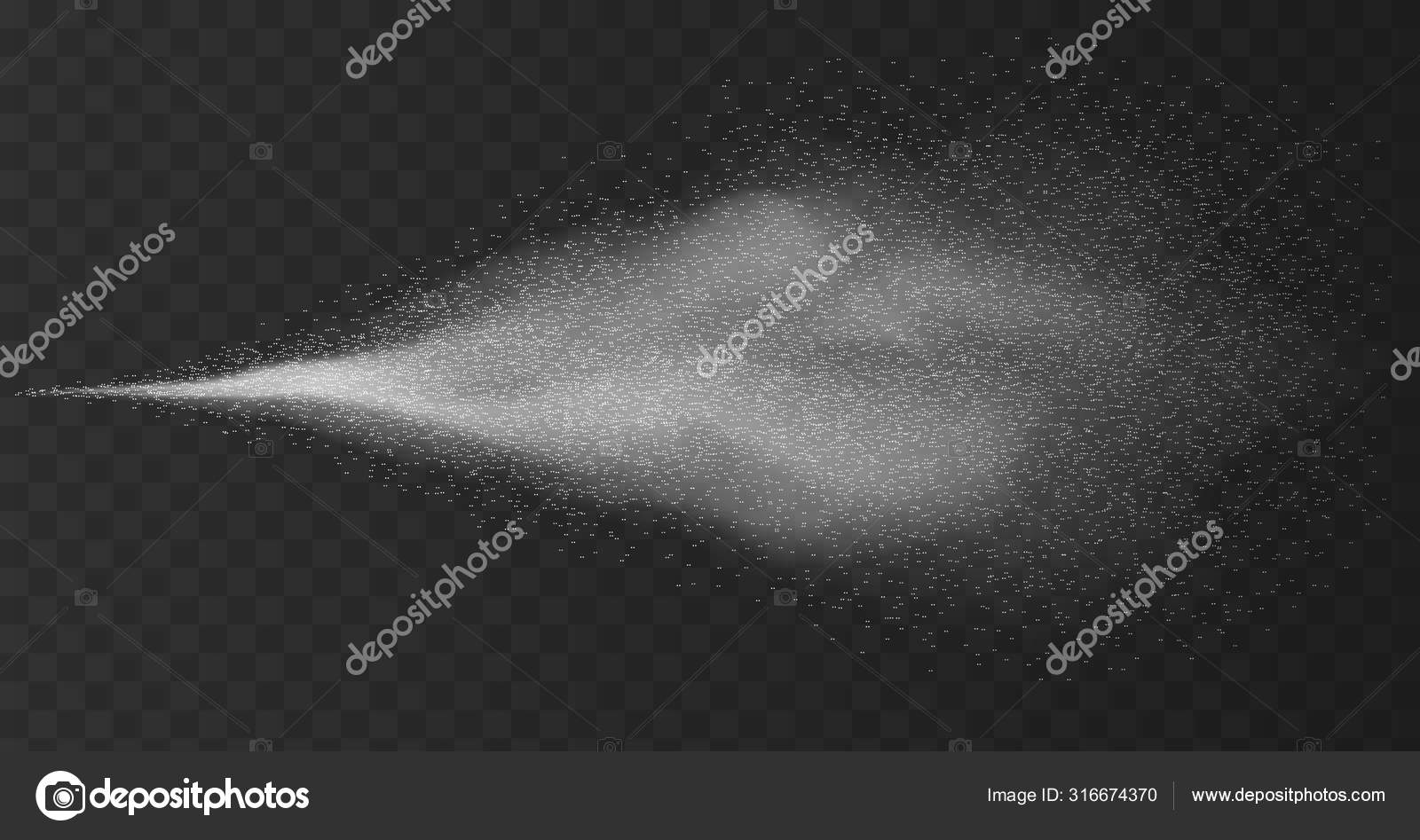 Realistic water spray effect isolated on transparent background. Stock ...