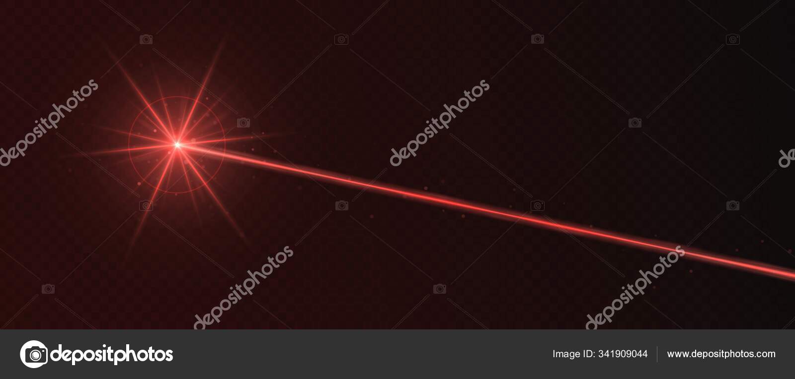 Red laser beam light effect isolated on transparent background Stock ...