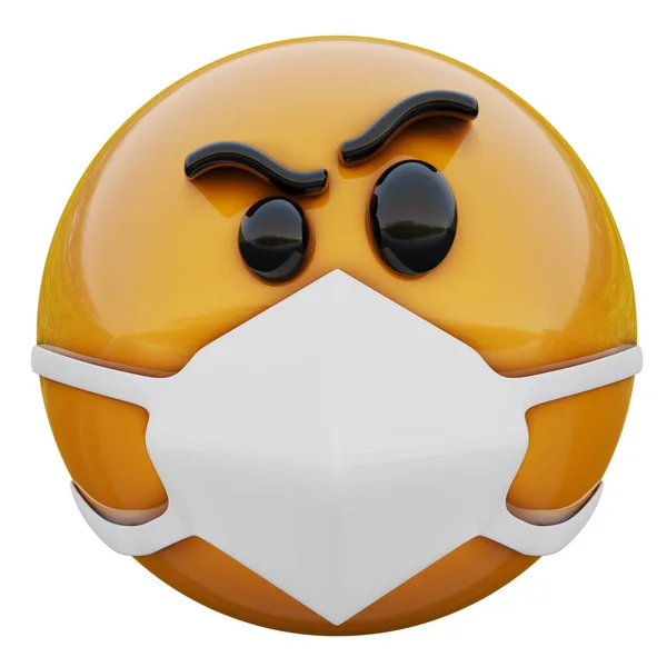 Render Deadly Sick Close Death Yellow Emoji Face Medical Mask Stock ...