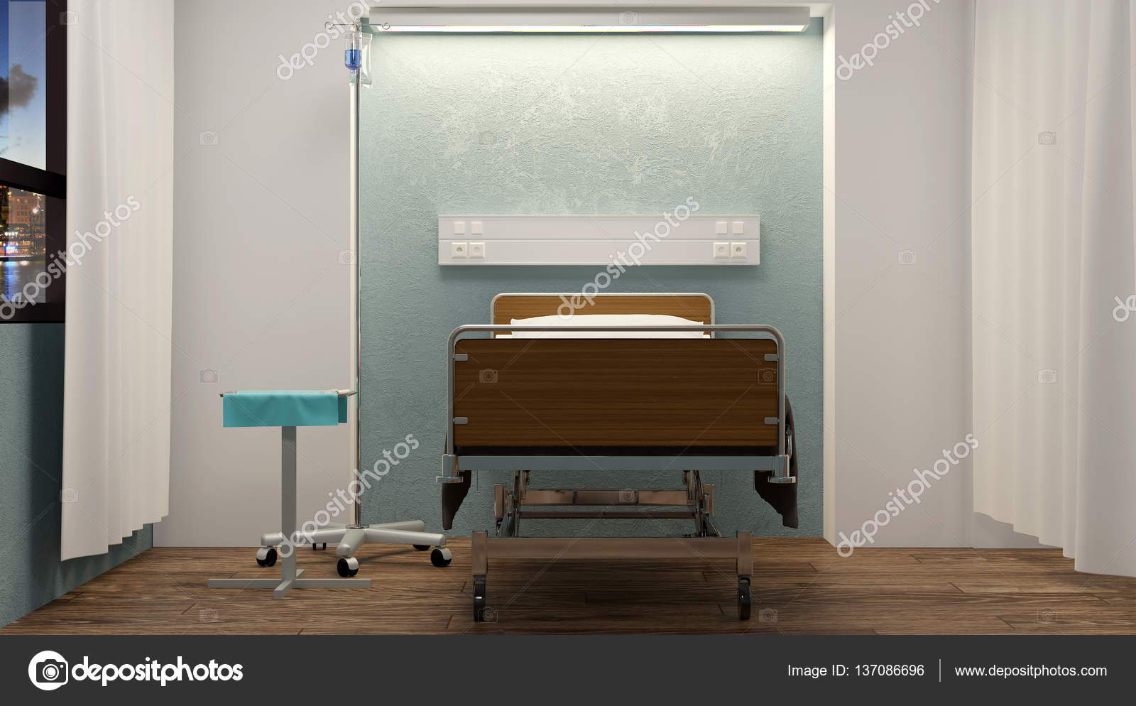 Hospital ward. Interior room in the hospital. 3D rendering Stock Photo ...