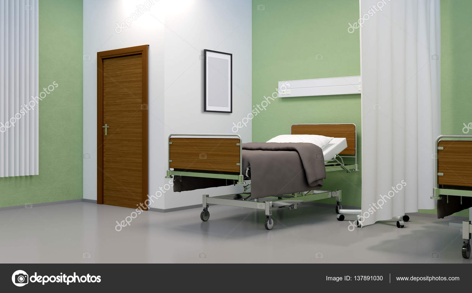 Hospital ward. Interior room in the hospital. 3D rendering Stock Photo ...
