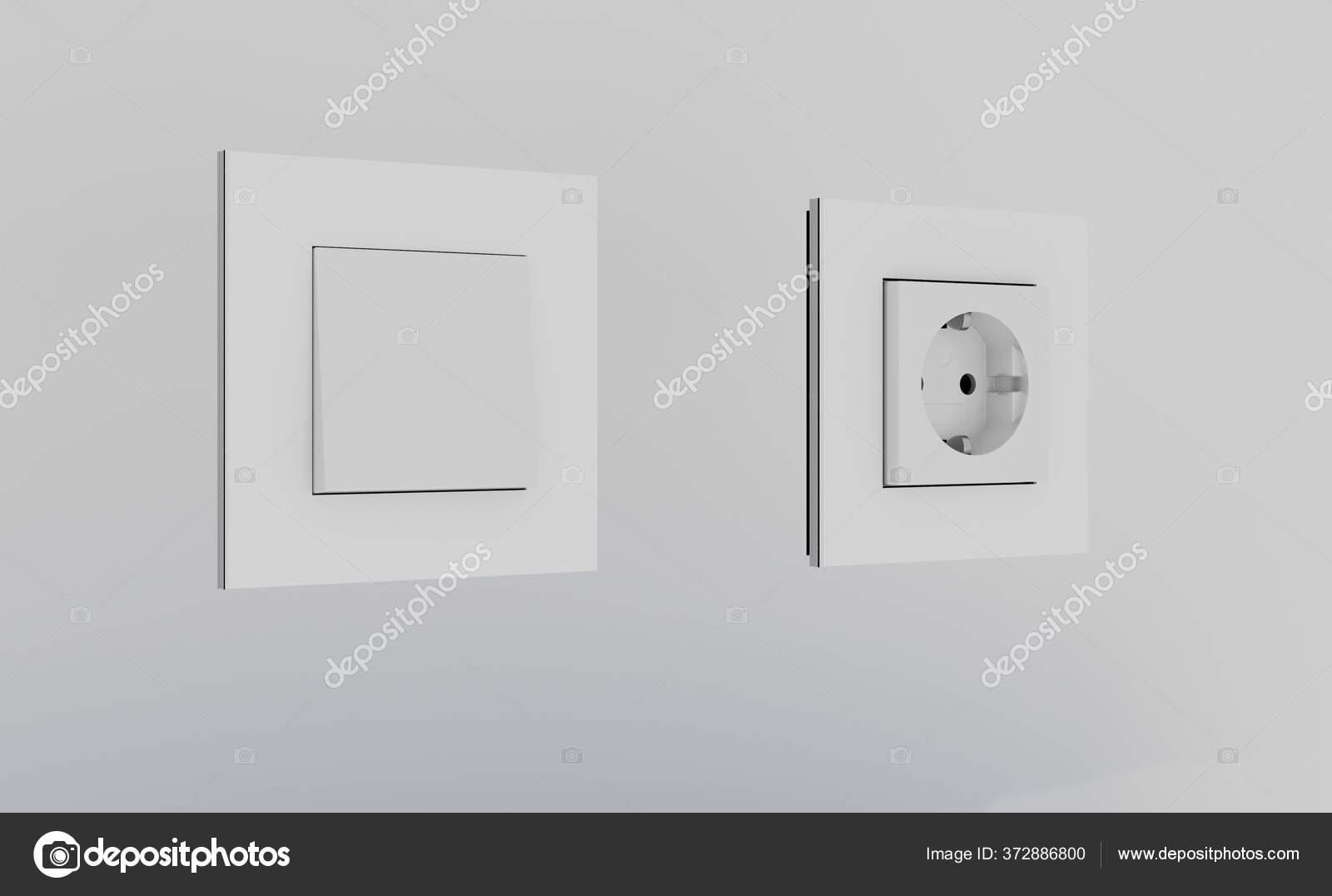 Electrical Switch Plug Wall Rendering — Stock Photo © kellkinel #372886800