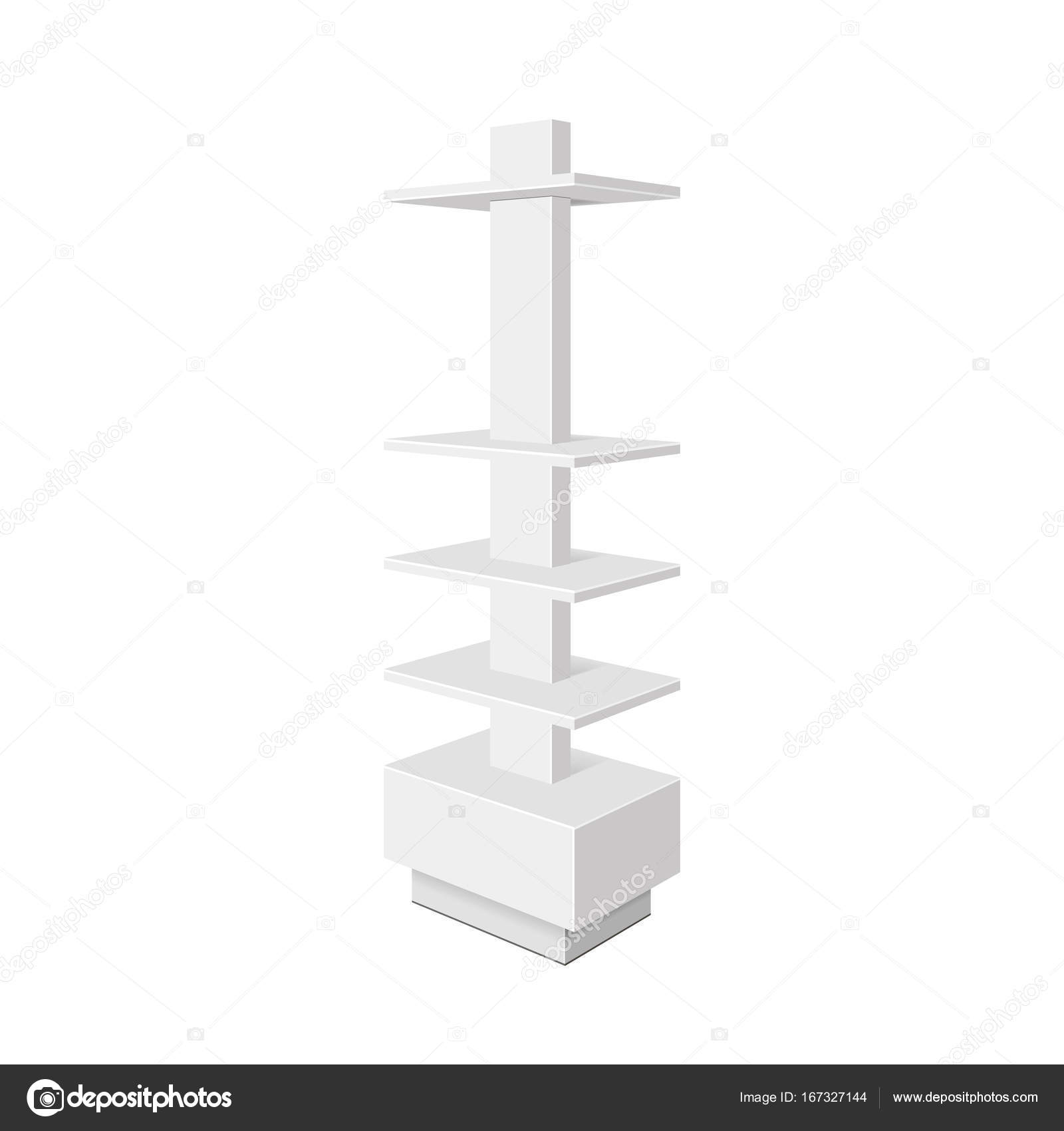 Cardboard rack for supermarket. Illustration isolated on white ...