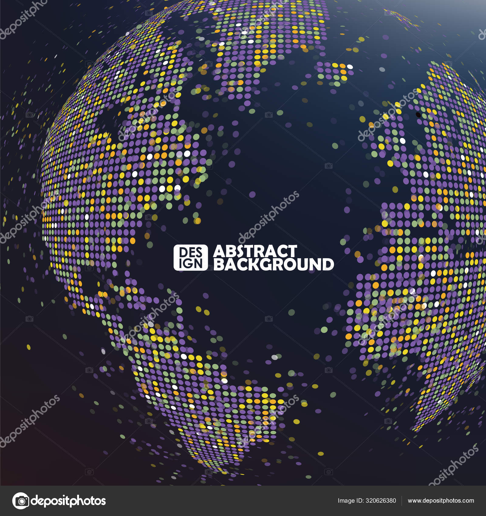 Dots construyó el mapa de esfera Vector de stock #320626380 de ©majcot