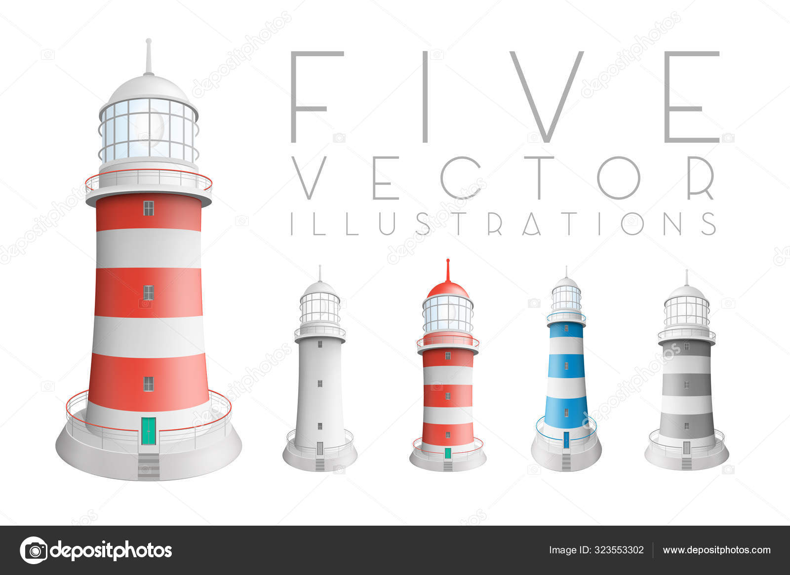 Realistic lighthouses Illustrations Stock Vector Image by ©majcot ...