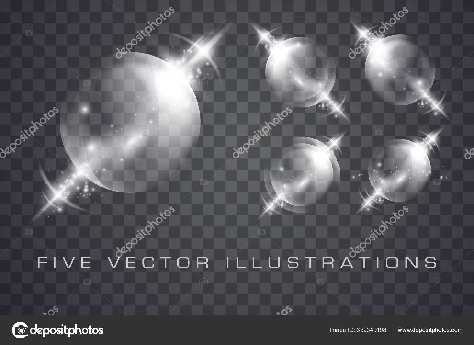 Glass spheres of glowing lights Stock Vector Image by ©majcot #332349198