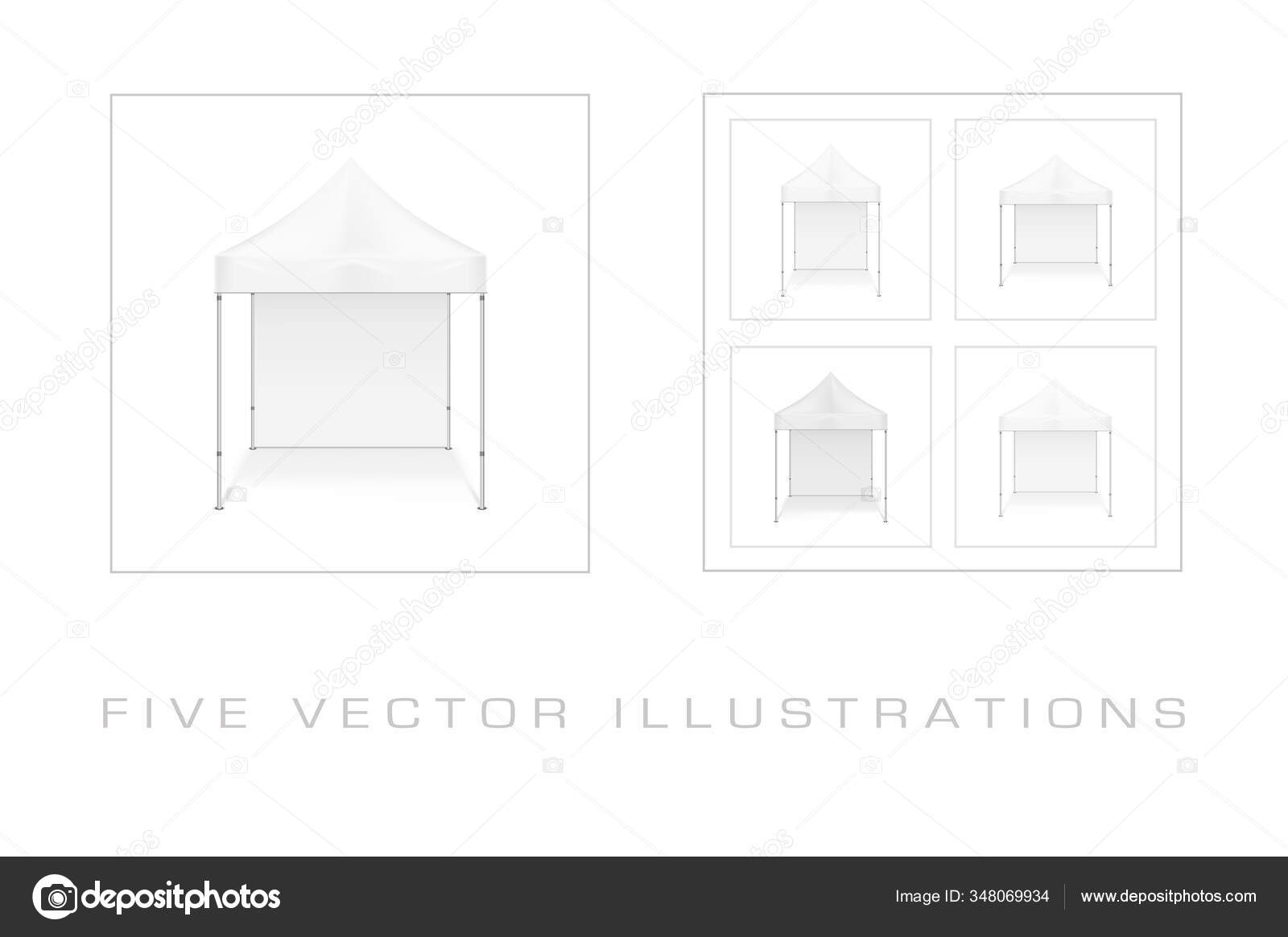 Folding Mobile Tent Illustration Isolated White Background Graphic ...