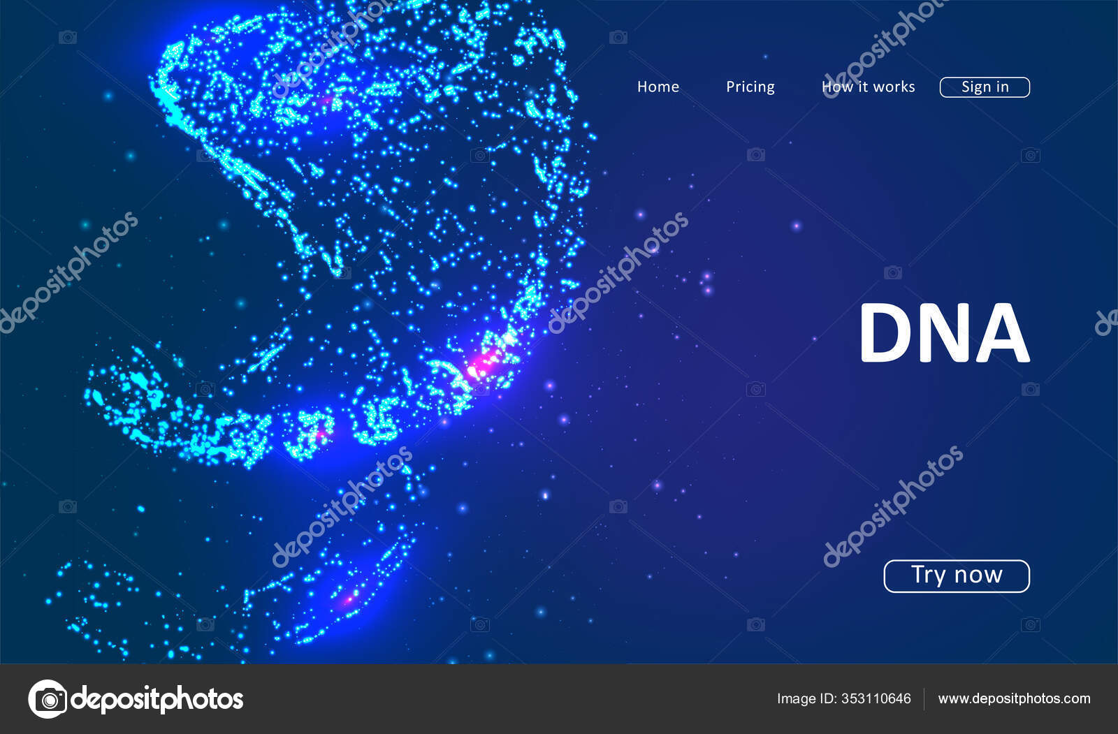 Landing Page Website Dna Structure Science Template Your Design Stock ...