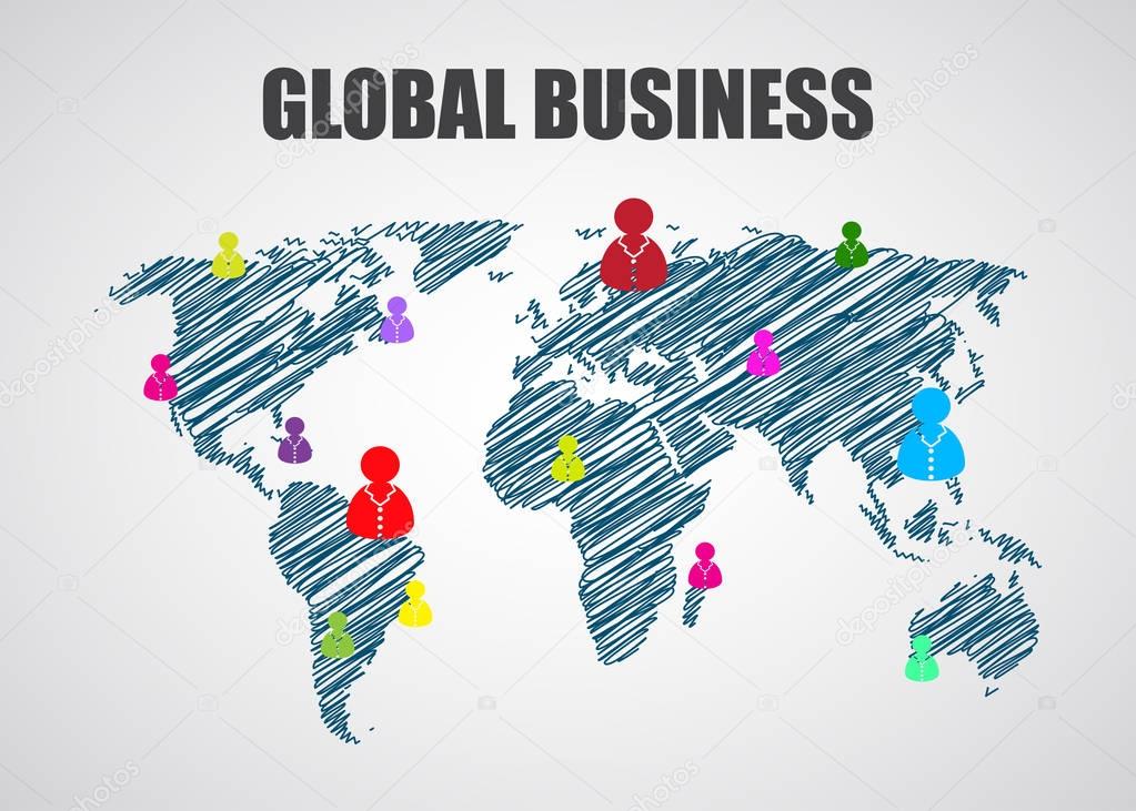 Map of the world, business background, vector illustration Stock Vector ...