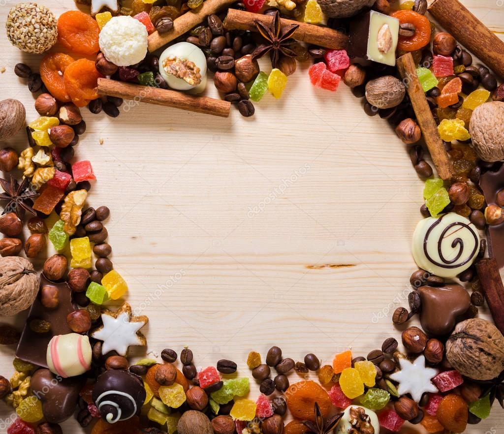 Frame with background of sweets Stock Photo by ©sbworld7 129967794