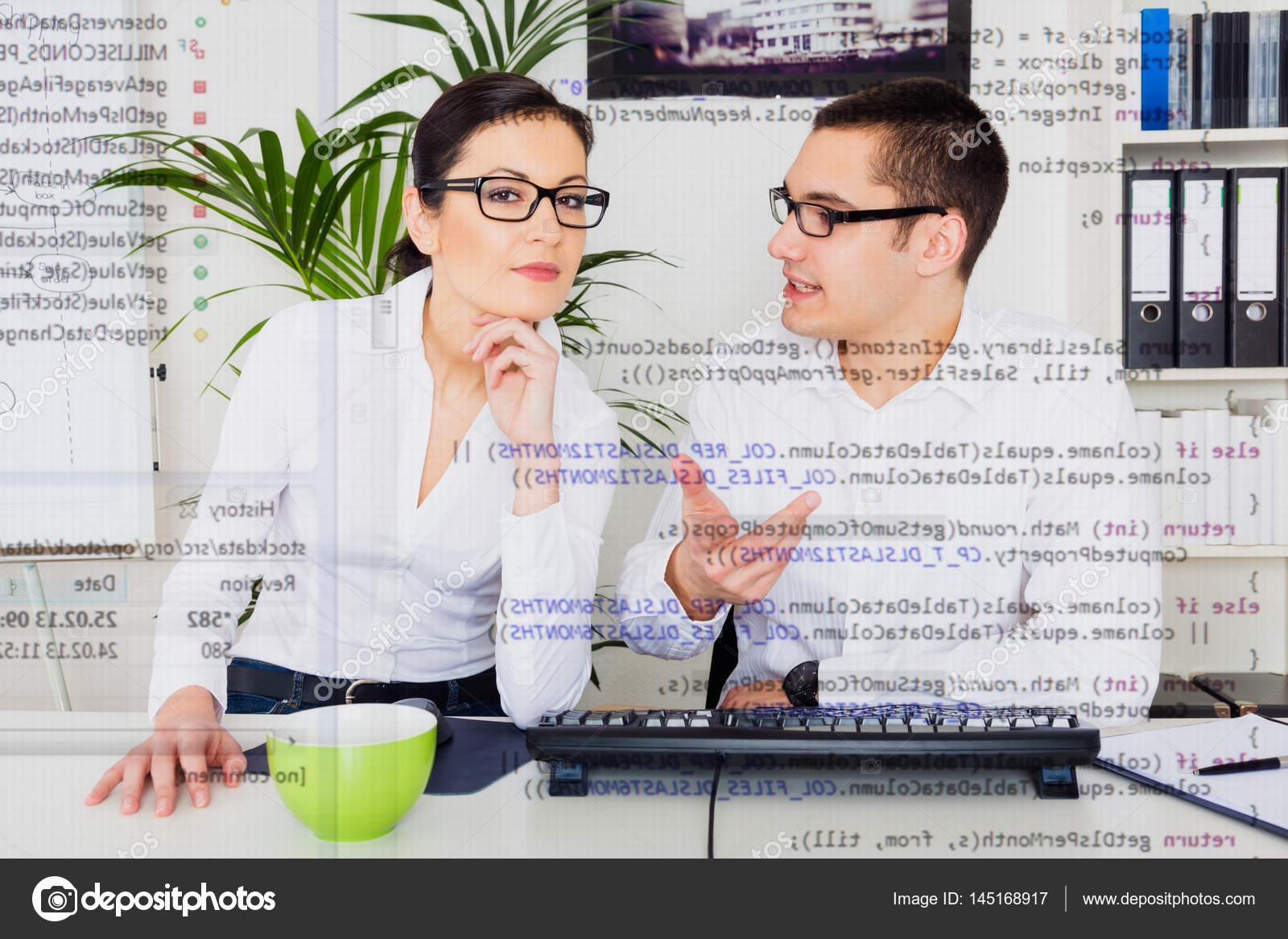 Team Of Computer Programmers Analyzing Code — Stock Photo © nullplus #145168917