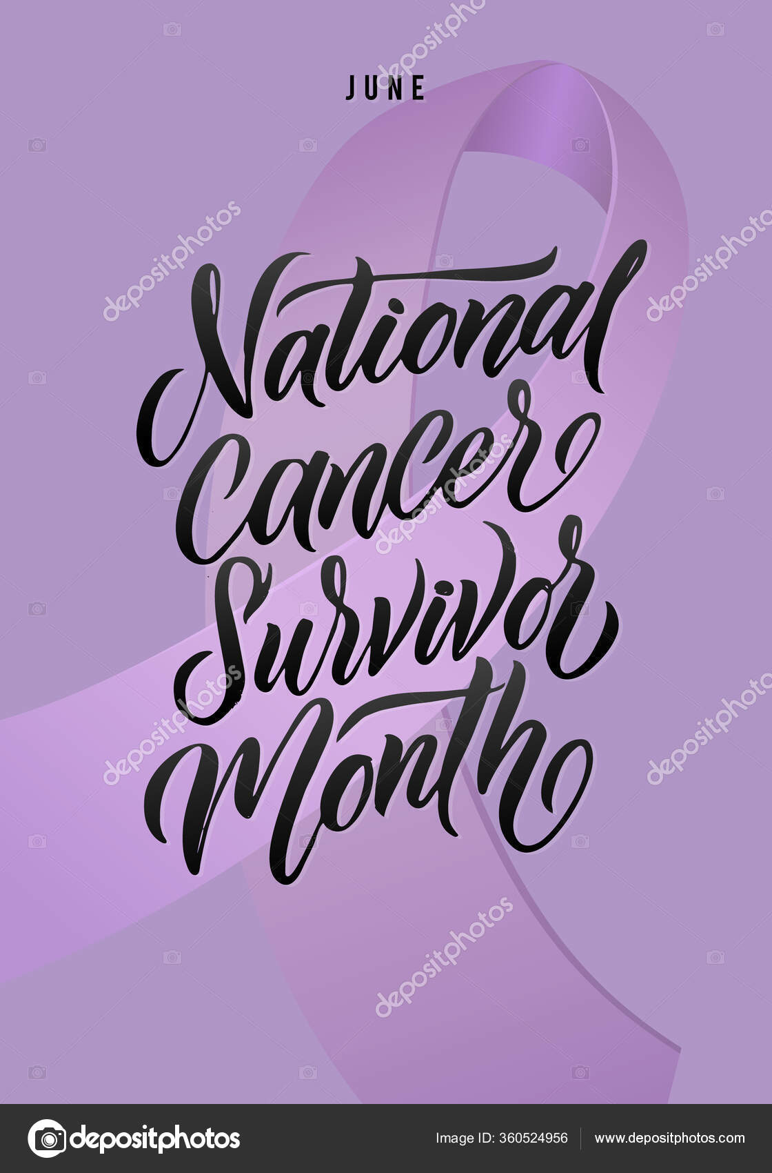 National Cancer Survivor Month Vector Cancer Awareness Calligraphy ...