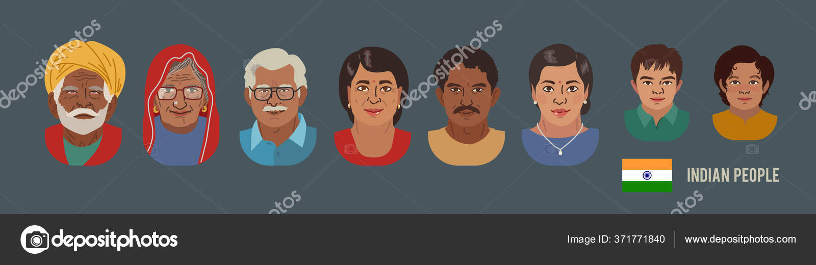 Vettoriale stockSet Avatar Capo Popolo Indiano. Personaggi diversi ...