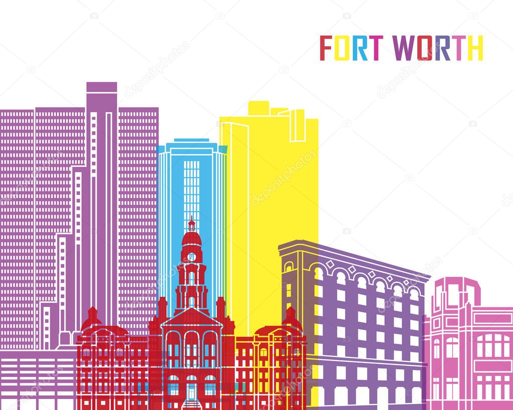 Fort Worth skyline pop Stock Vector Image by ©paulrommer #128795990