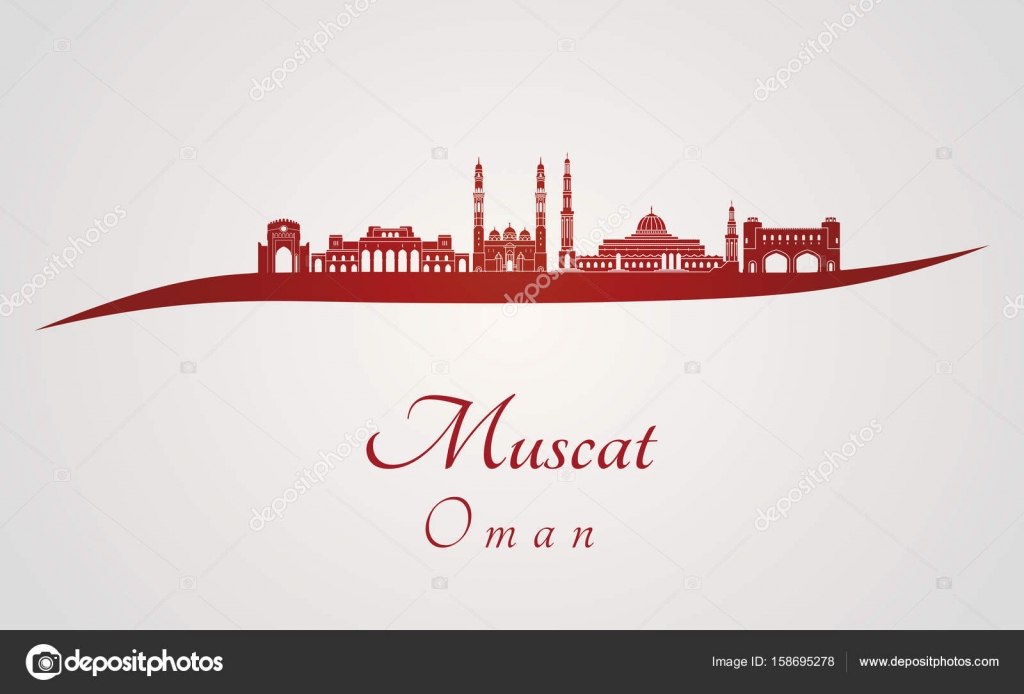 Muscat skyline in red Stock Vector by ©paulrommer 158695278