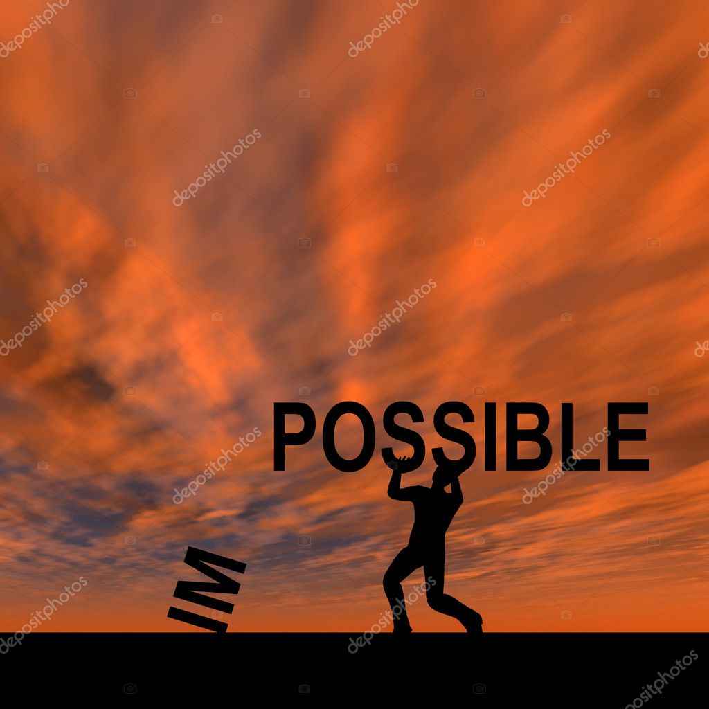 Man lifting an impossible text — Stock Photo © design36 #126570070